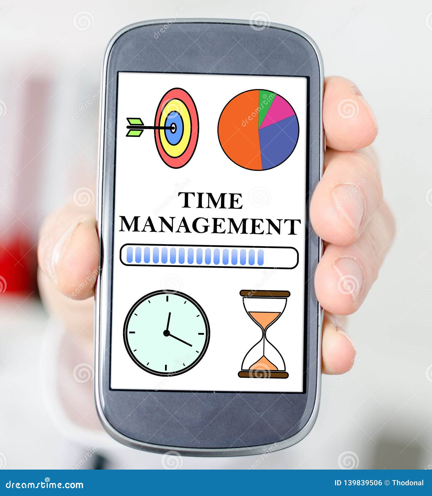 Time Management Concept on a Smartphone Stock Illustration ...