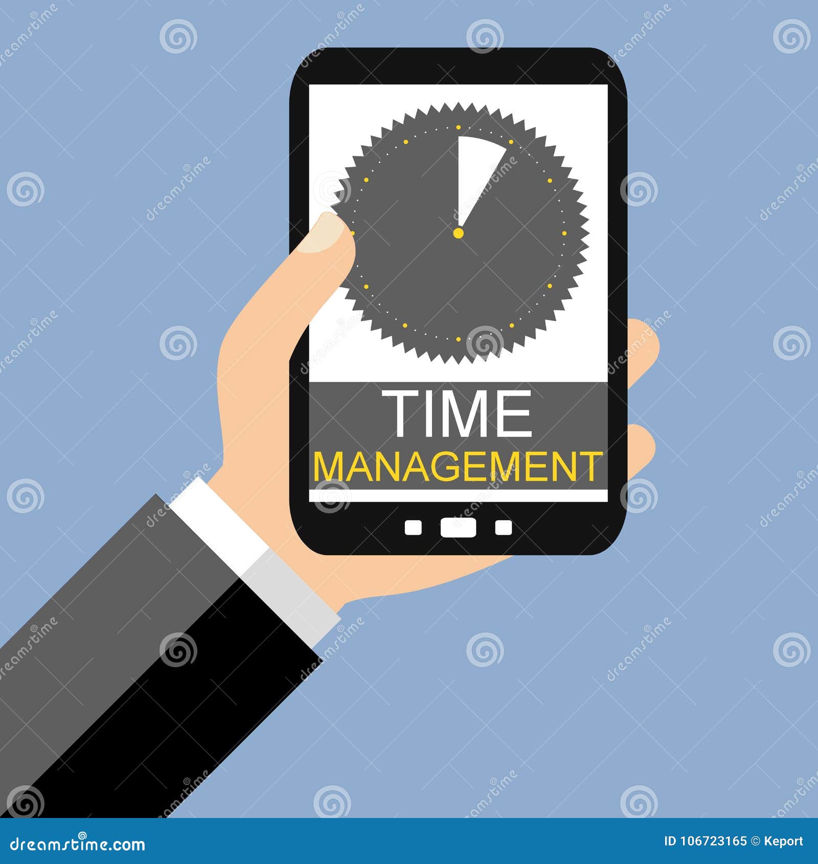 Smartphone: Time Management - Flat Design Stock Illustration ...