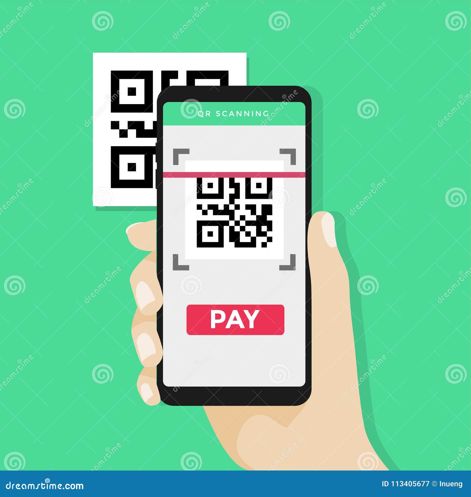 Hand Holding Smartphone To Scan QR Code on Paper for Detail, Technology ... Hand Holding Smartphone To Scan QR Code on Paper for Detail, Technology ...