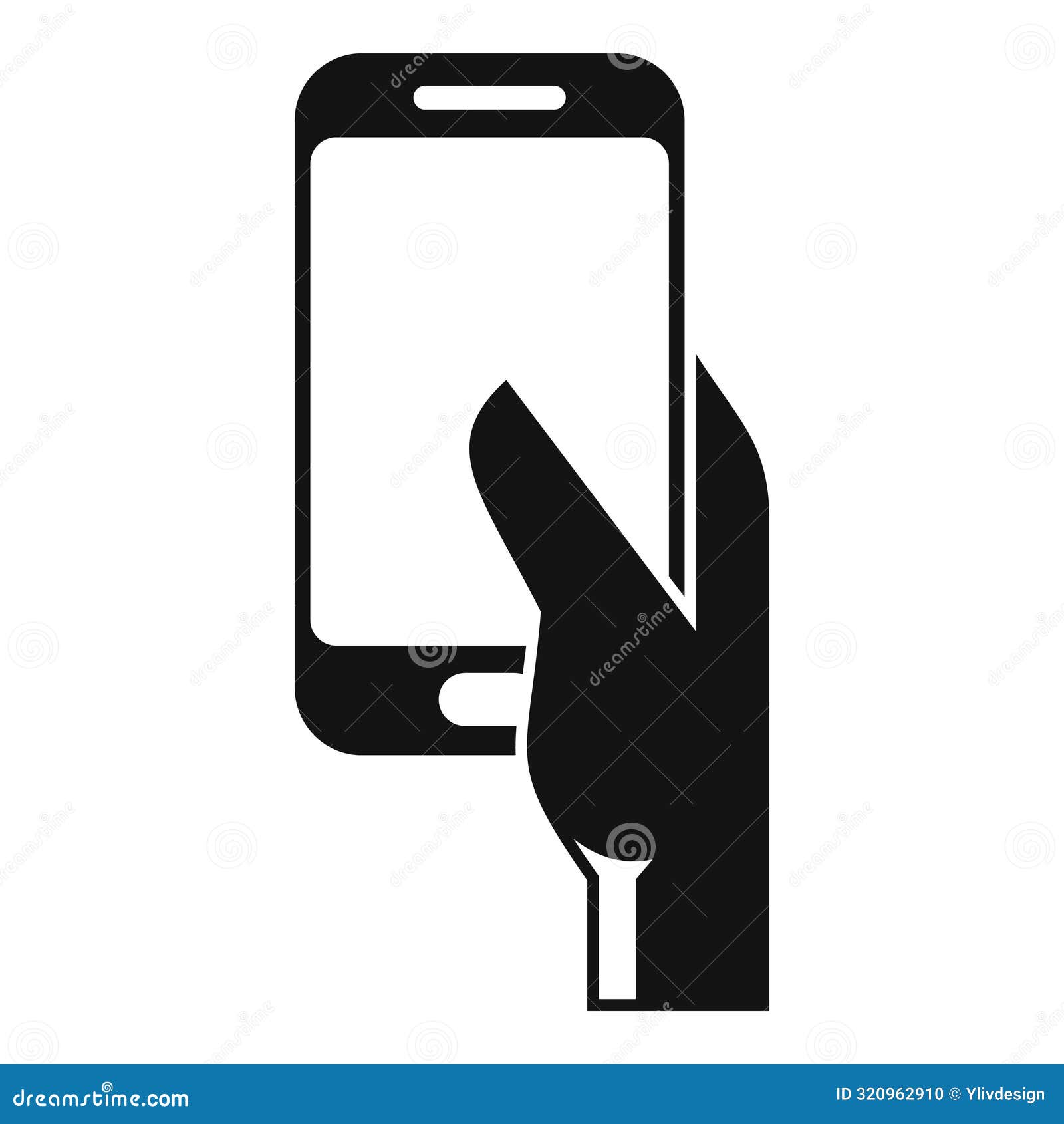 Hand Holding Smartphone Touching Screen Icon Stock Vector ...