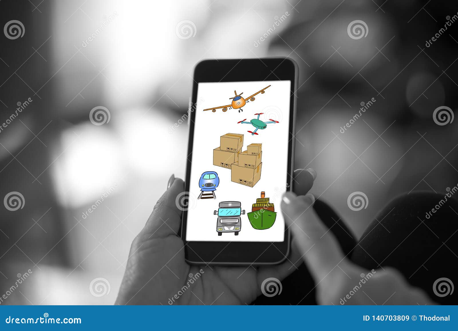 Transportation Concept on a Smartphone Stock Image - Image of ...