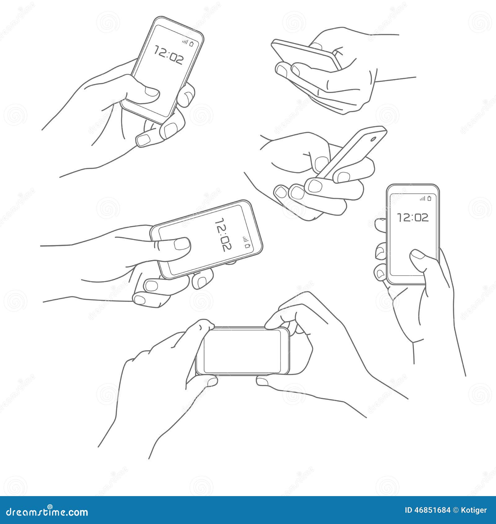 Hand Holding Smartphone Vector Illustrations Stock Vector ...