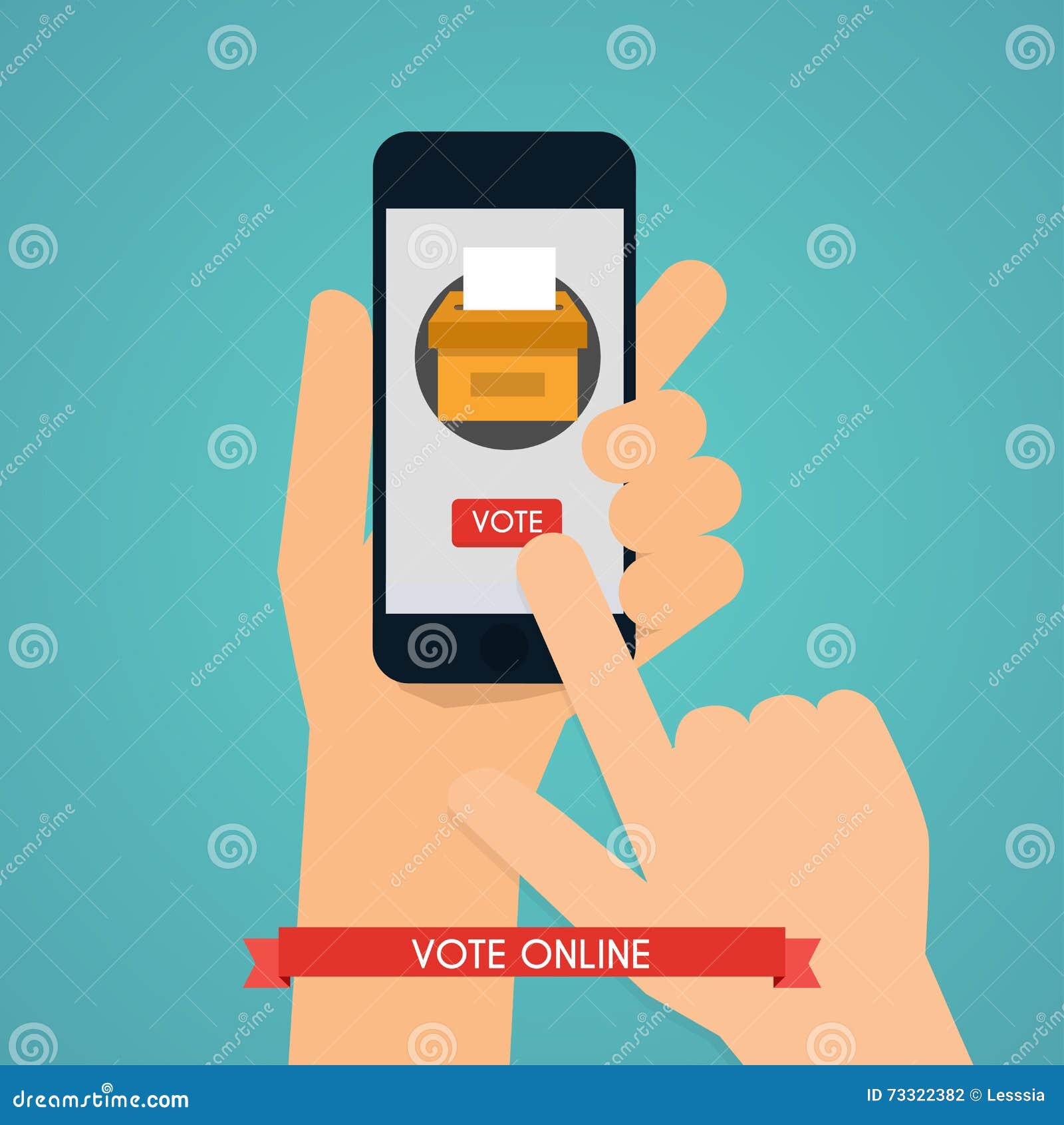 Hand Holding Smartphone with Voting App on the Screen. Communication ...