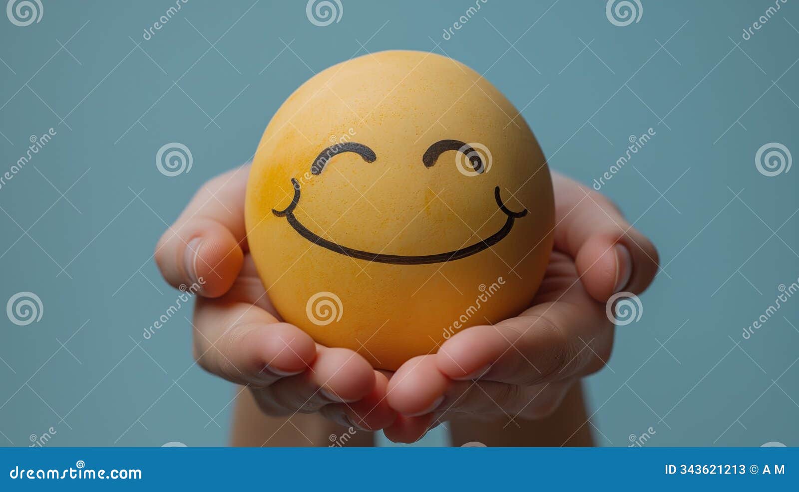 Hand holding smiley face stock illustration. Illustration of emotion ...