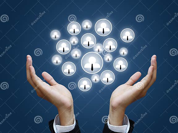 Hand Holding Social Network Stock Photo - Image of communication, group ...
