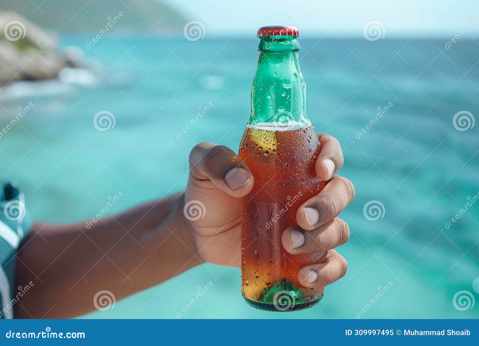 Hand Holding Soft Drink with Ample Copy Space for Branding Stock ...