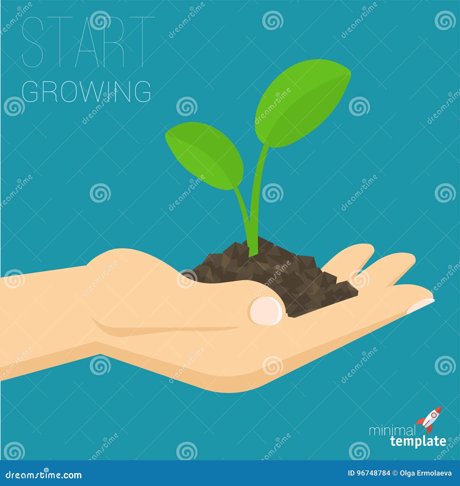 Growing Sprout Plant With Two Leaves Doodle Hand Drawn Icon. Growing ...