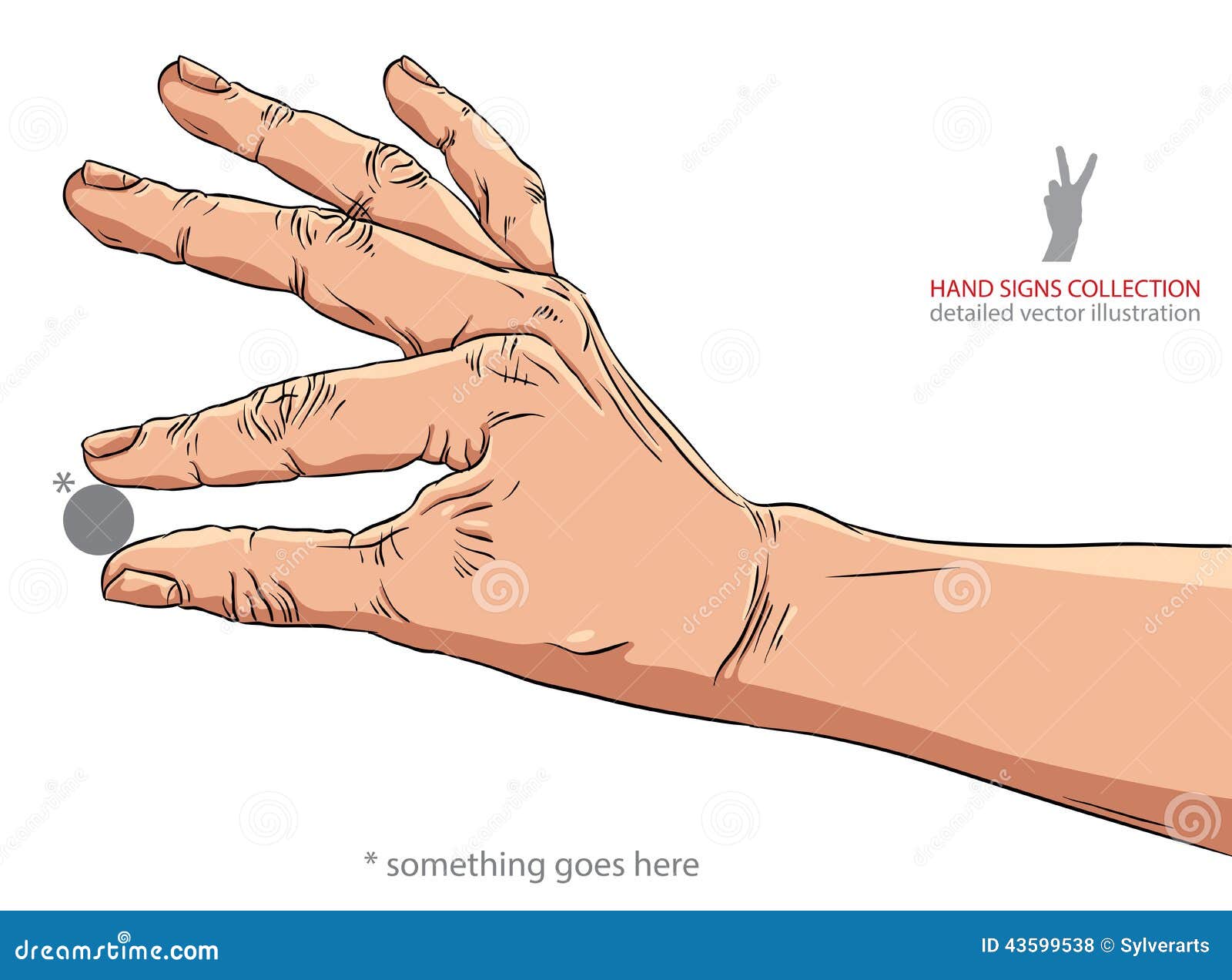 Hand Holding Some Small Object, Put There Something, Detailed Vector Illustration. Stock Vector ...