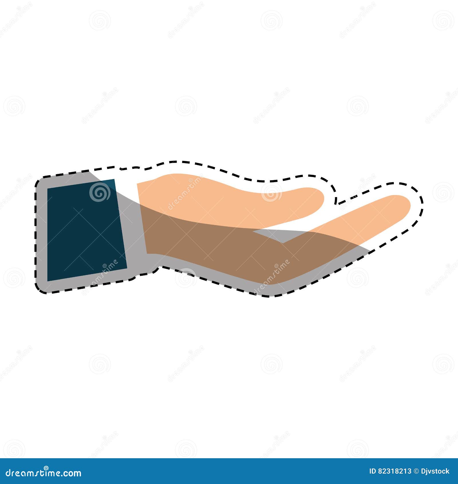 Hand holding something stock illustration. Illustration of isolated ...