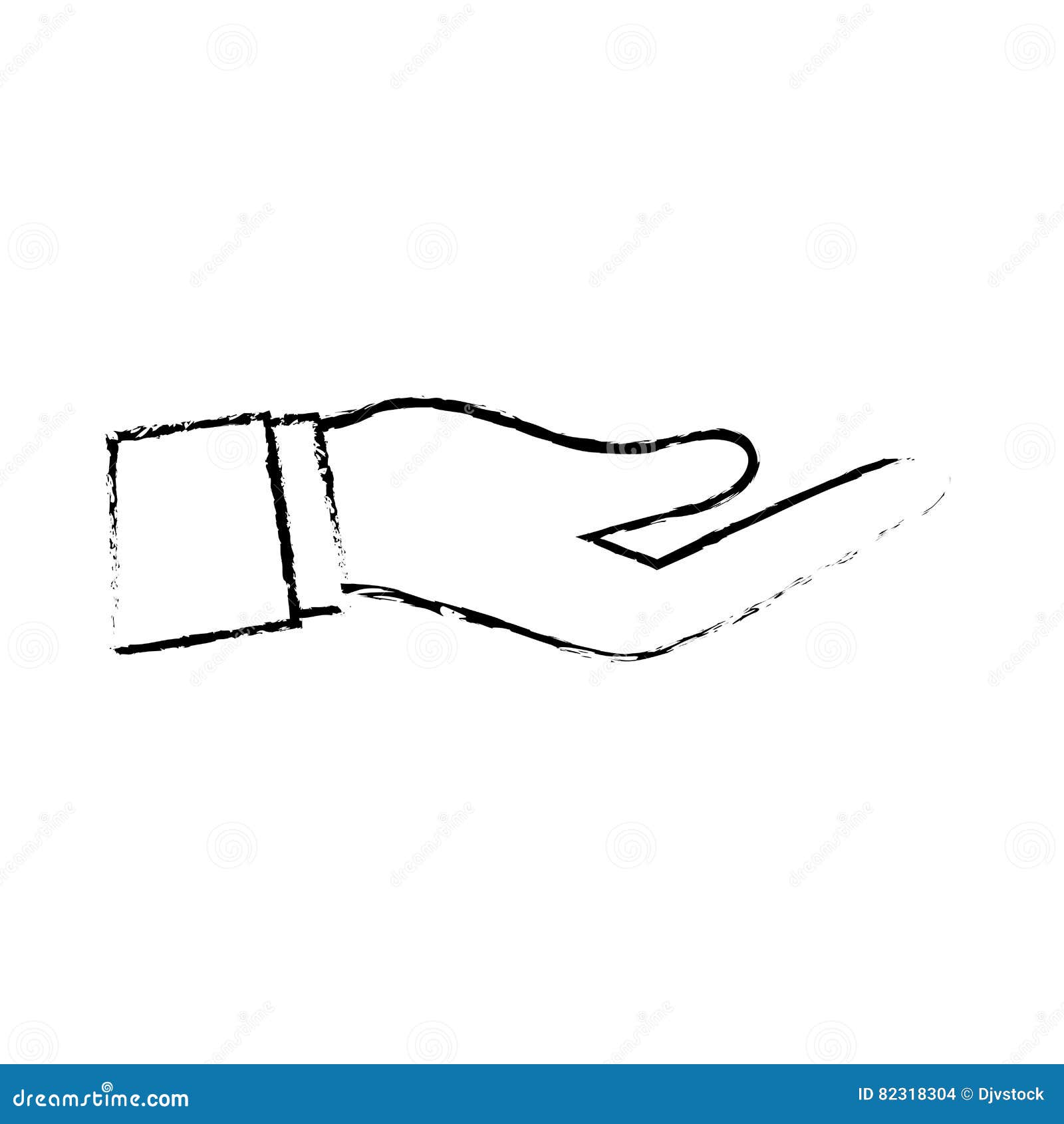Hand holding something stock illustration. Illustration of doodle ...
