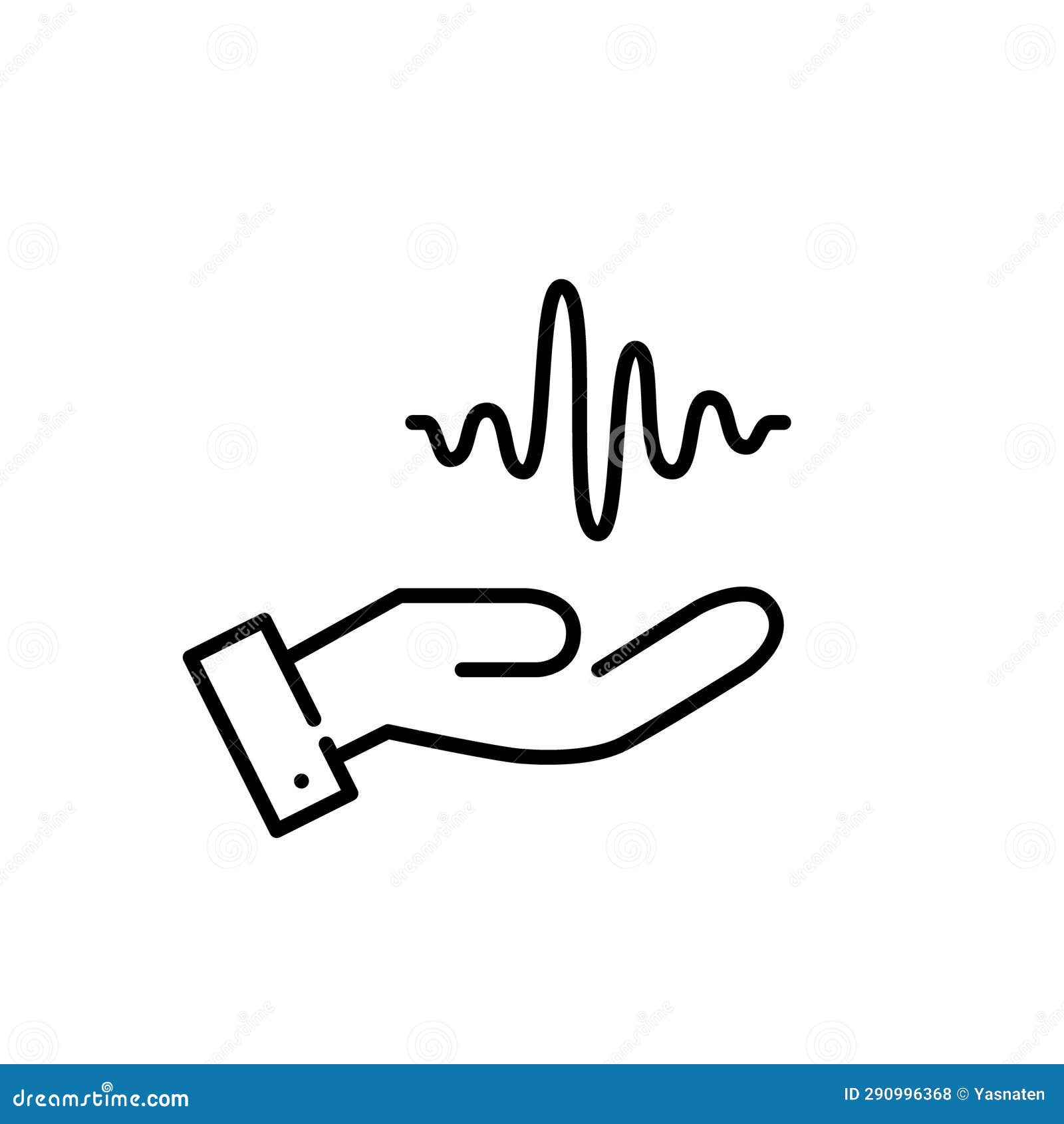 Hand Holding Sound Wave. Pixel Perfect, Editable Stroke Stock ...