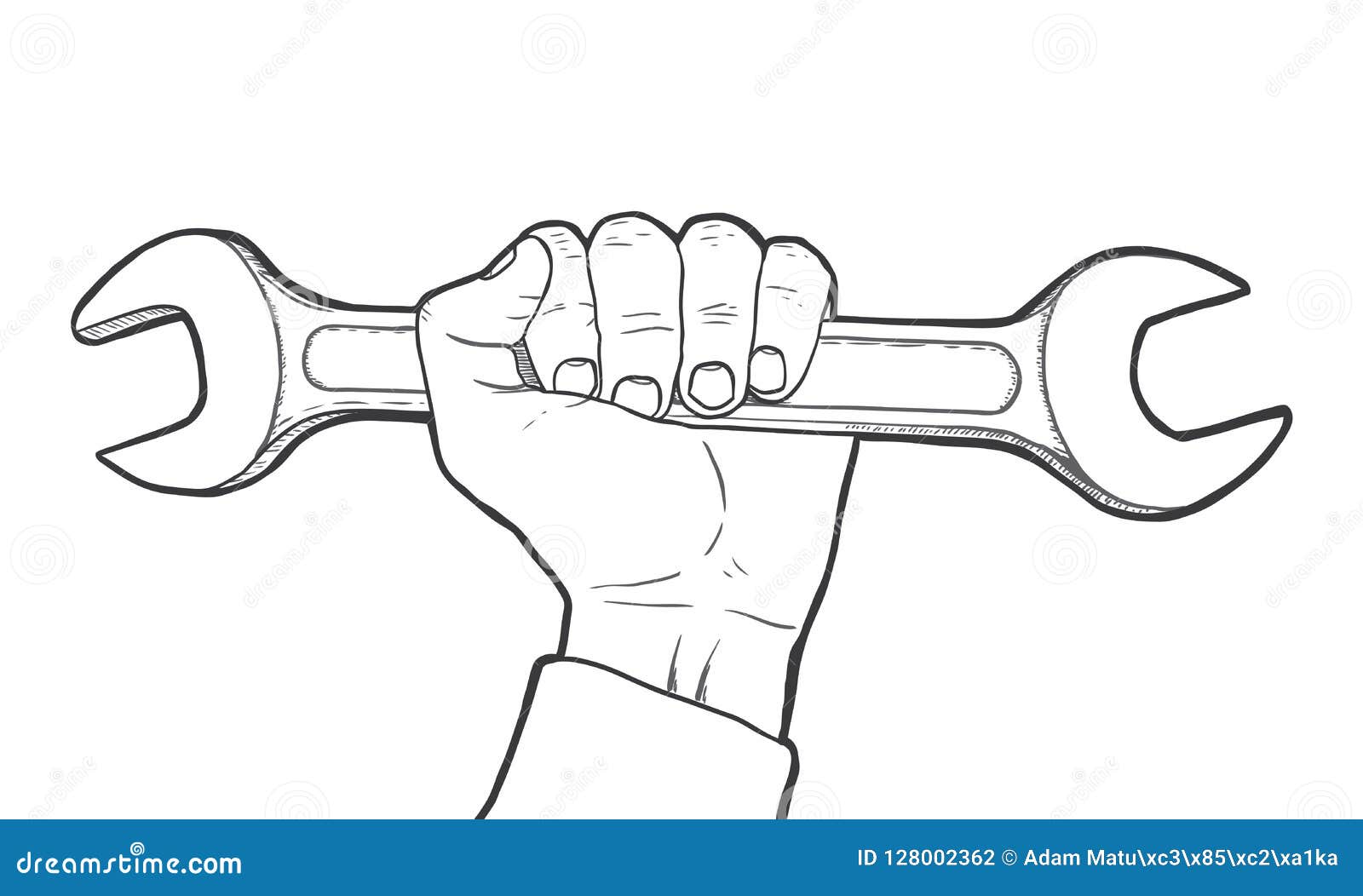 Hand Holding Spanner Stock Illustrations – 1,528 Hand Holding Spanner ...