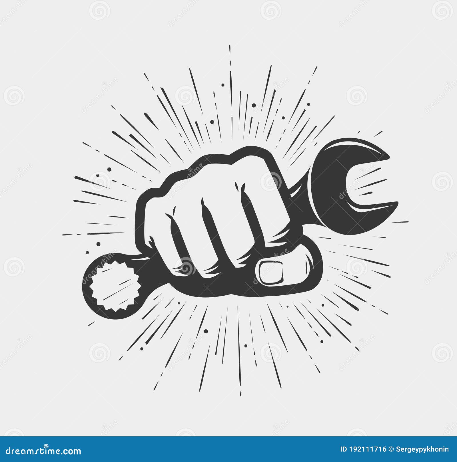 Hand Holding Spanner Symbol. Repairs, Maintenance, Service Concept ...