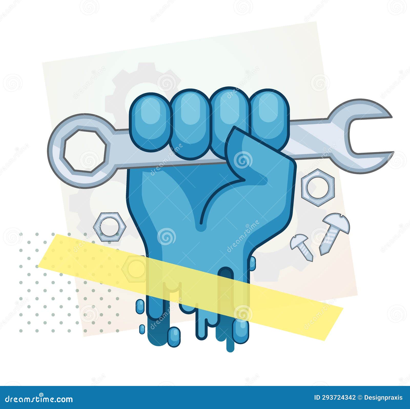 Hand Holding a Spanner - Unity for Workforce - Stock Illustration Stock ...