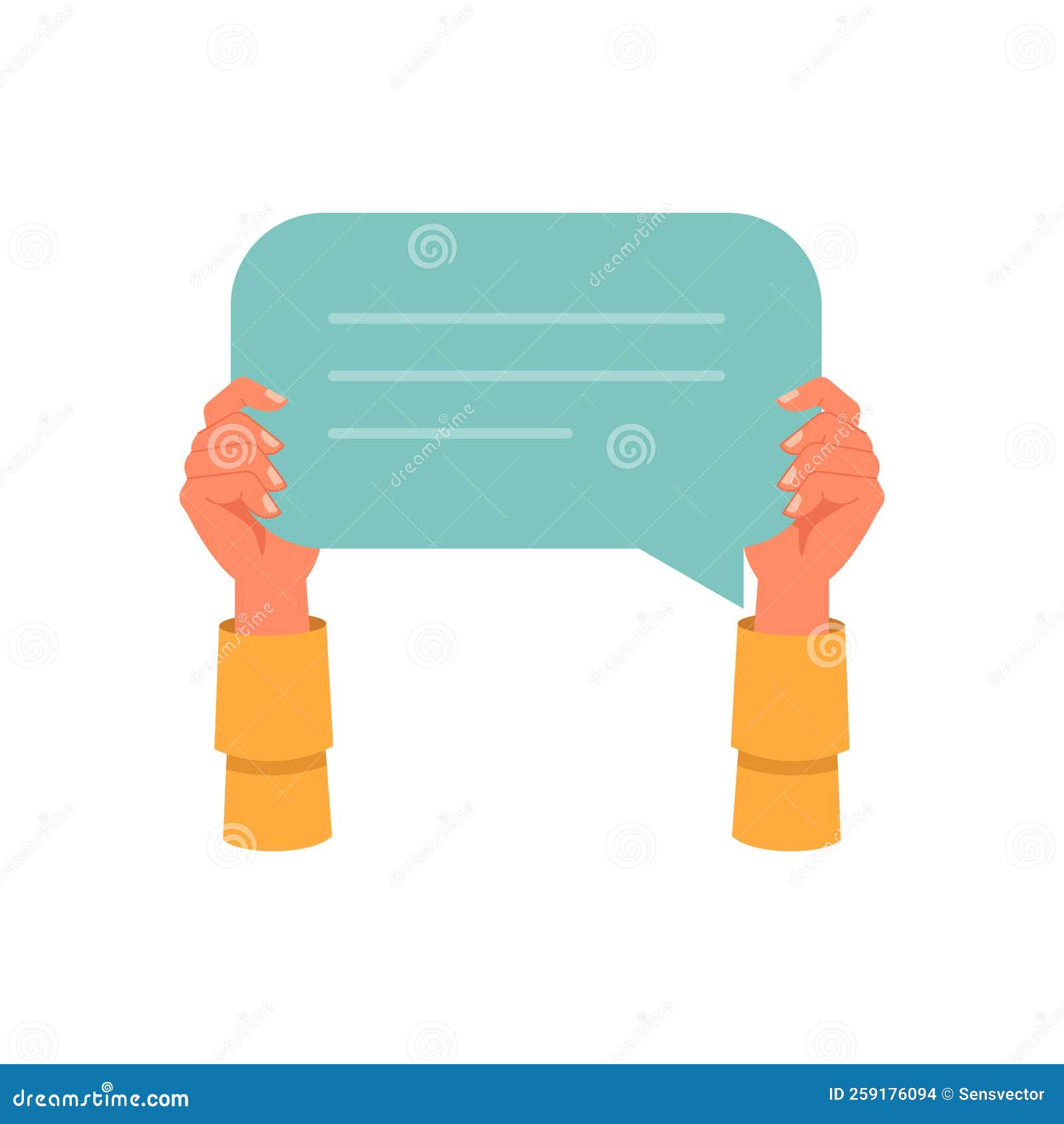 Hand Holding Speech Bubble, Feedback and Review Stock Vector ...