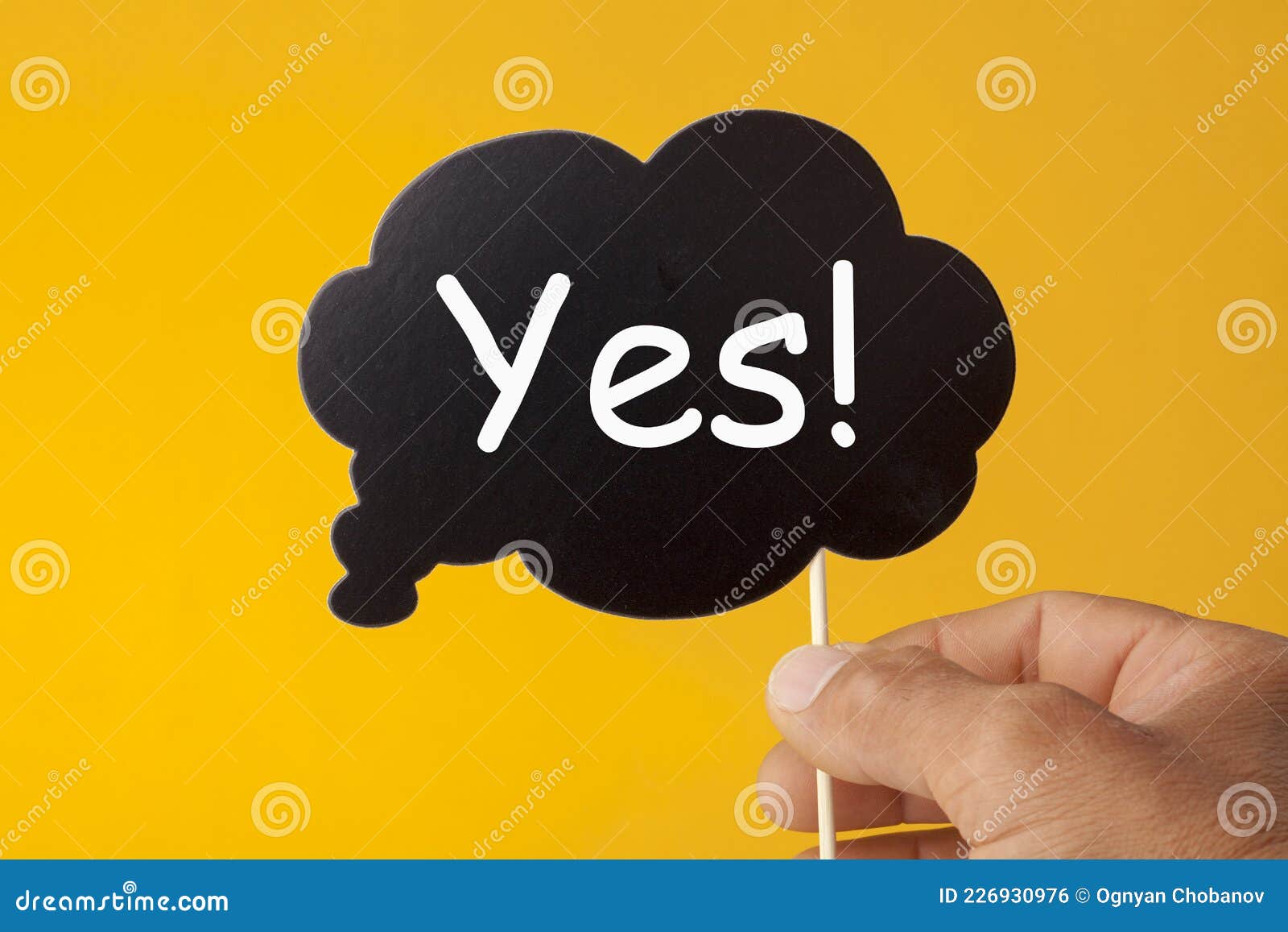 Yes Speech Bubble stock photo. Image of male, education - 226930976