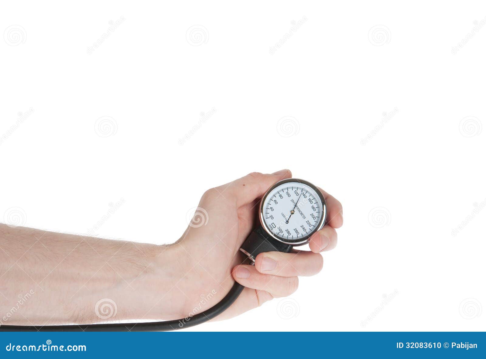 Hand Holding a Sphygmomanometer Isolated Stock Photo - Image of ...