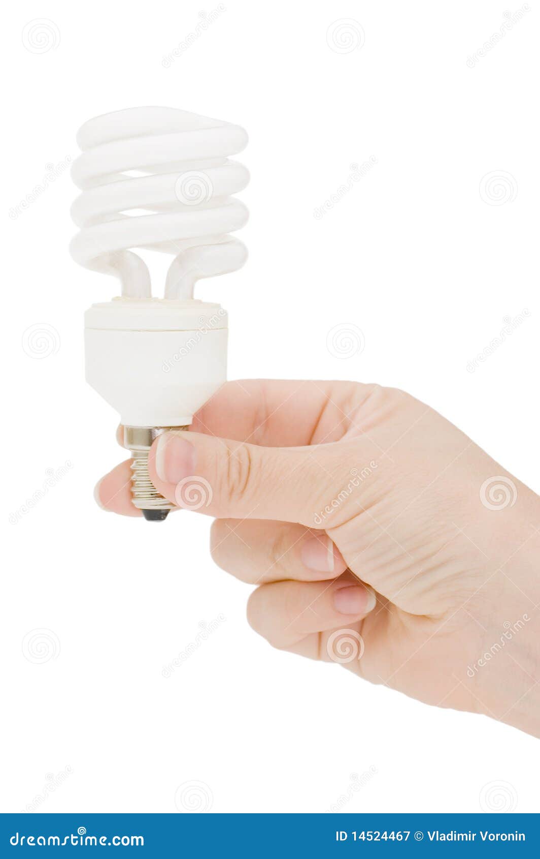 Hand Holding Spiral-shaped Fluorescent Lamp Stock Image - Image of ...