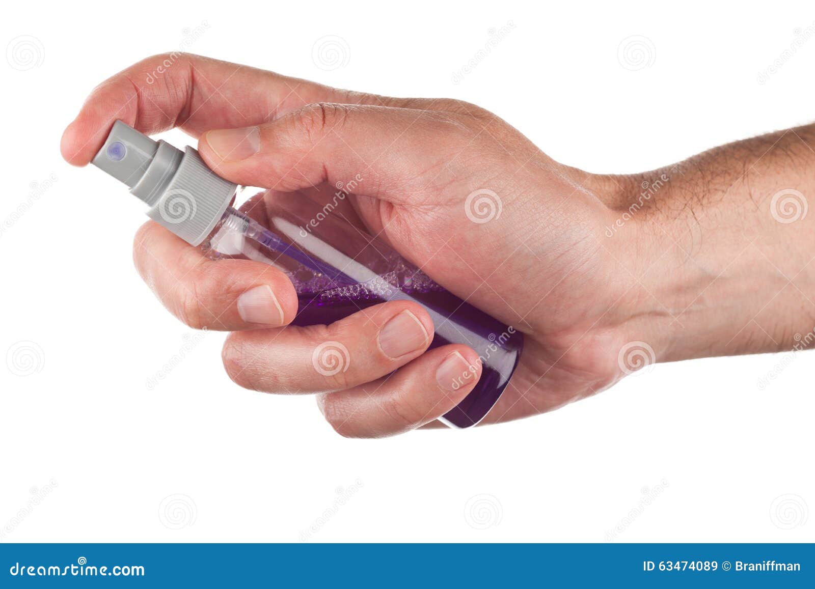 Hand Holding a Spray Bottle Stock Image - Image of detergent, spray ...
