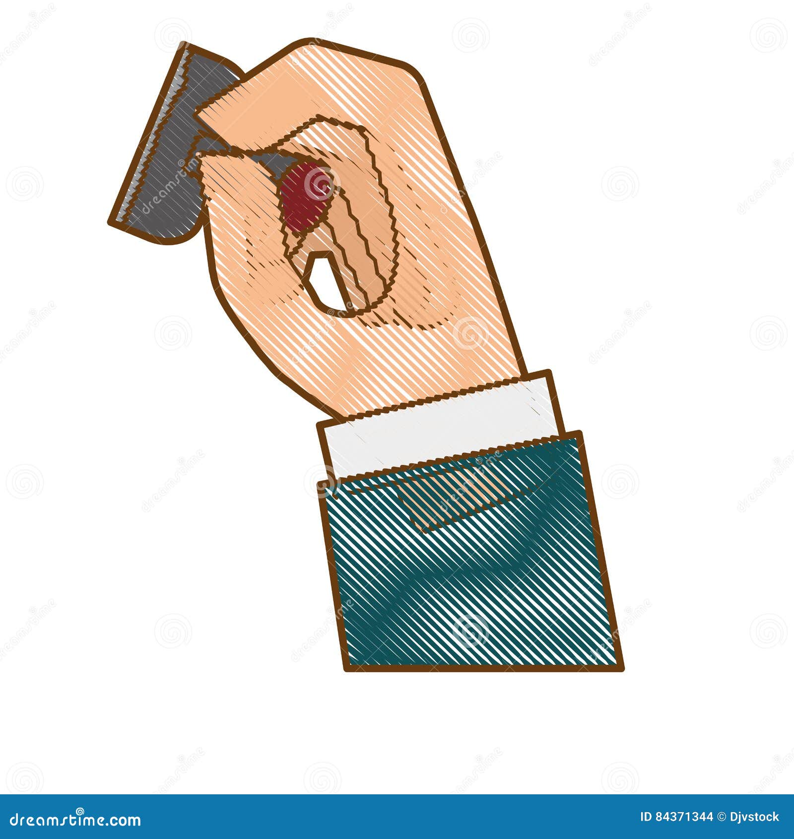 Hand holding a stamp stock illustration. Illustration of clipart - 84371344