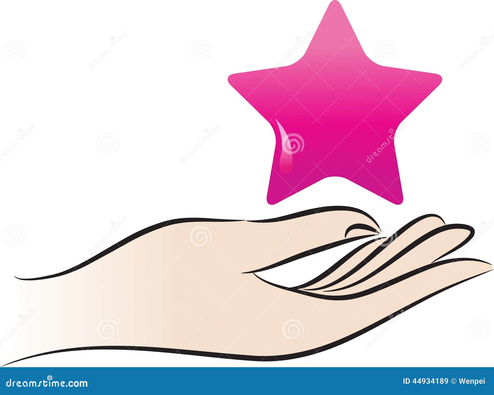 Hand holding a star stock illustration. Illustration of hand - 44934189