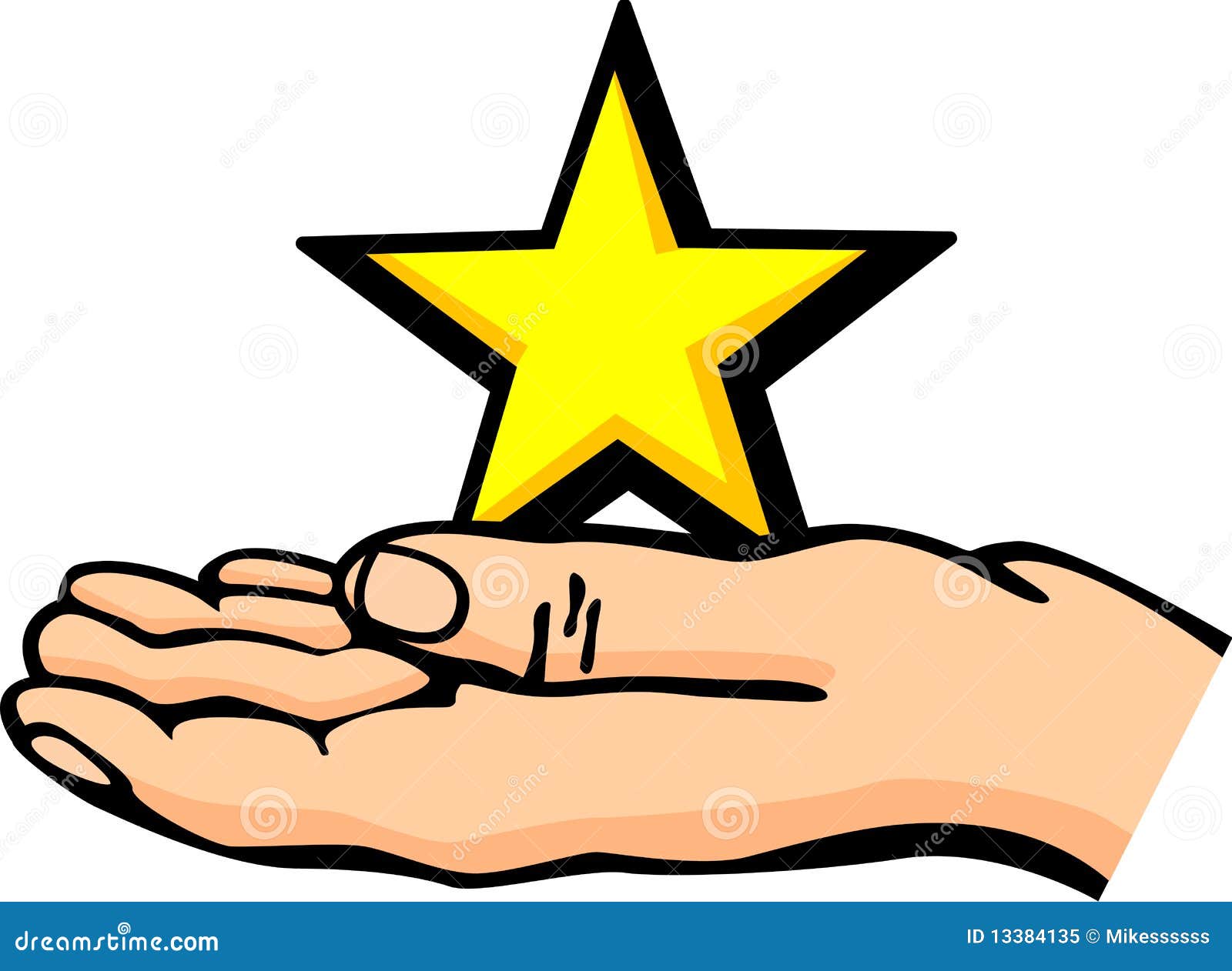 Hand Holding a Star Vector Illustration Stock Vector - Illustration of ...