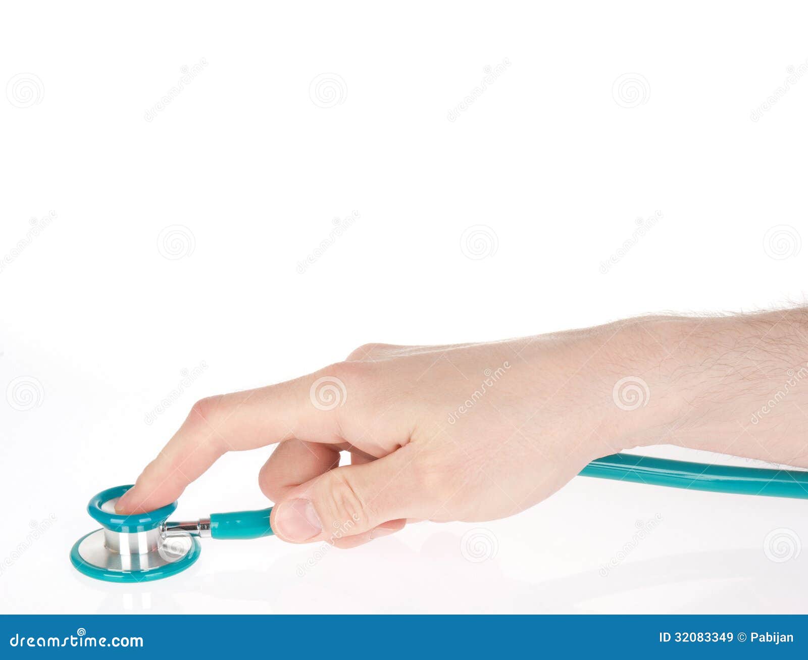 Hand Holding a Stethoscope Isolated on White Stock Image - Image of ...