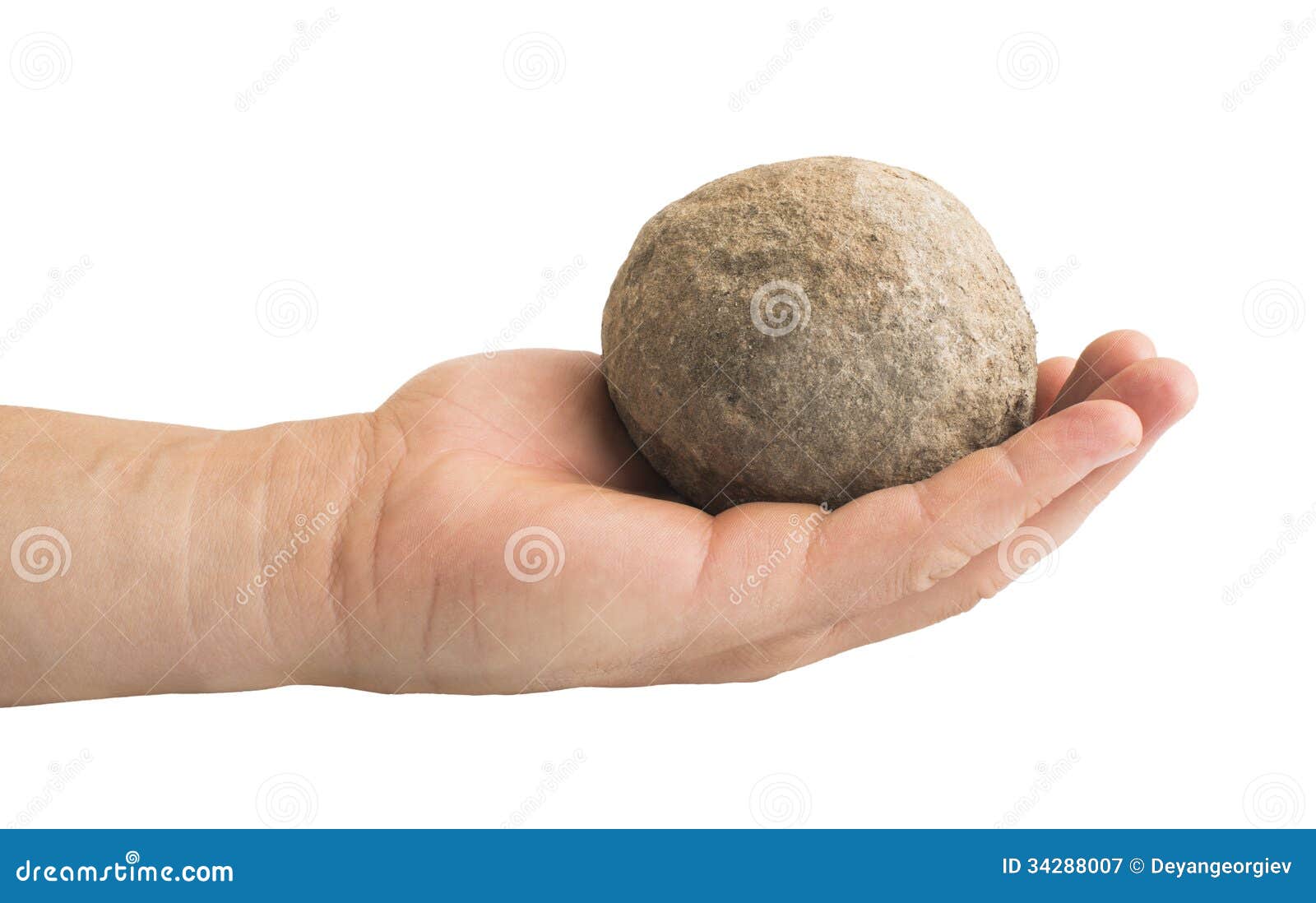 Hand holding stone ball stock image. Image of background - 34288007