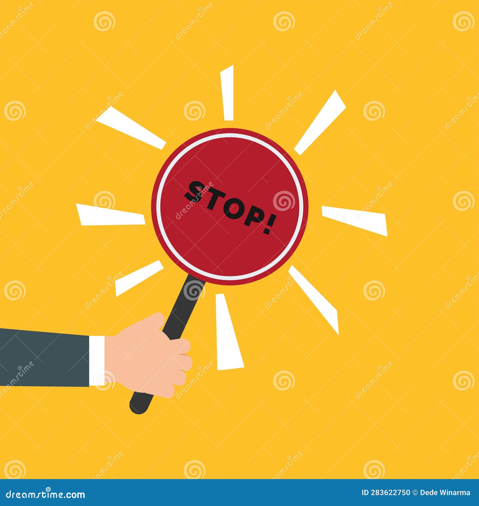 Hand Holding STOP Sign Design Vector Illustration Stock Vector ...