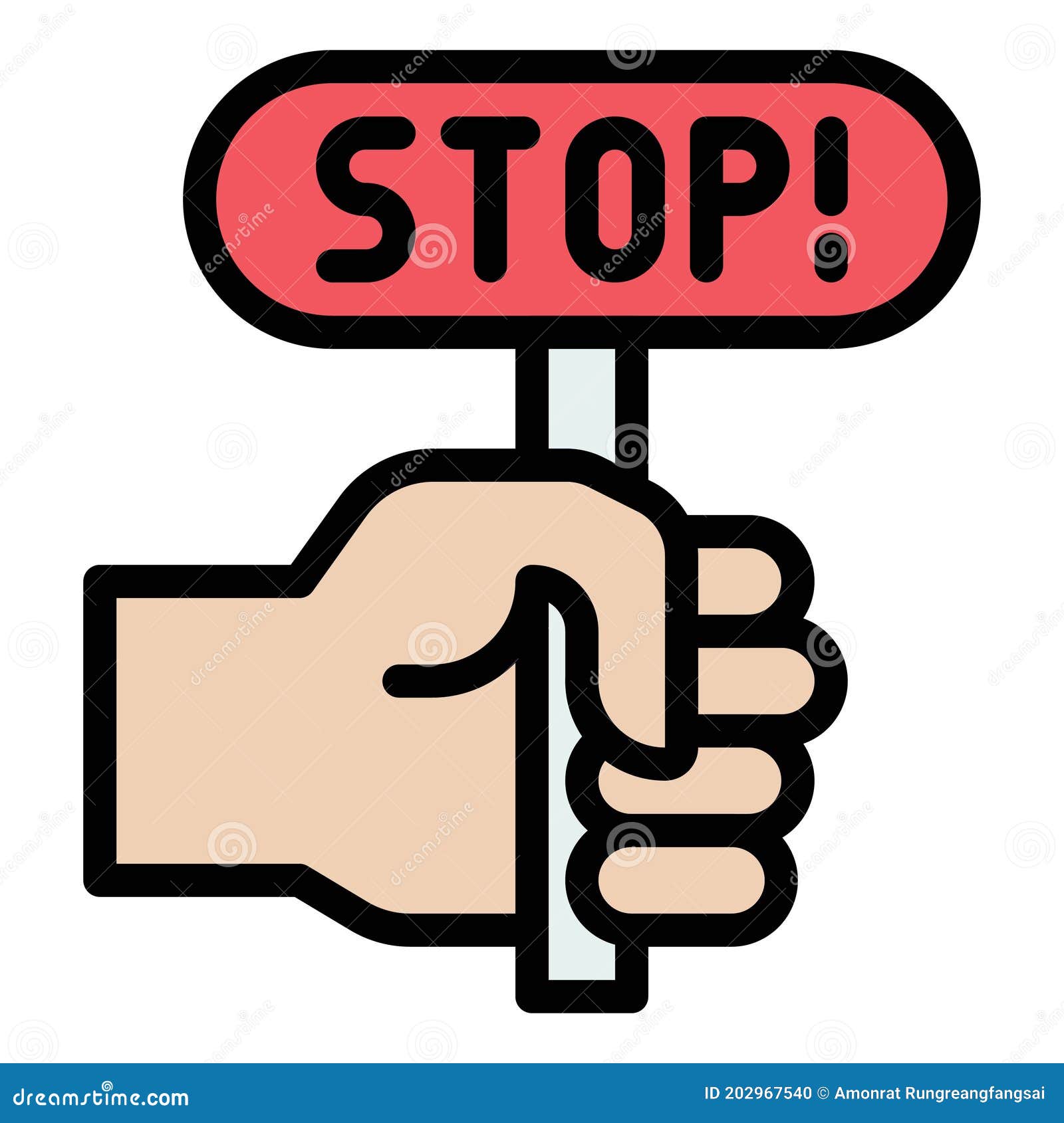 Hand Holding Stop Sign Icon, Protest Related Vector Stock Vector ...