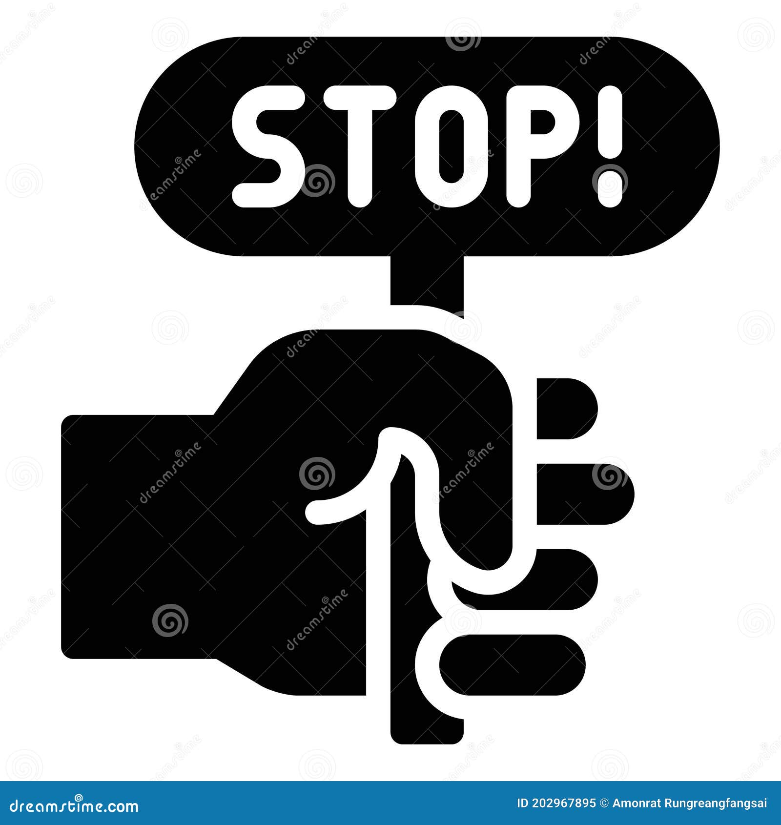 Hand Holding Stop Sign Icon, Protest Related Vector Stock Vector ...