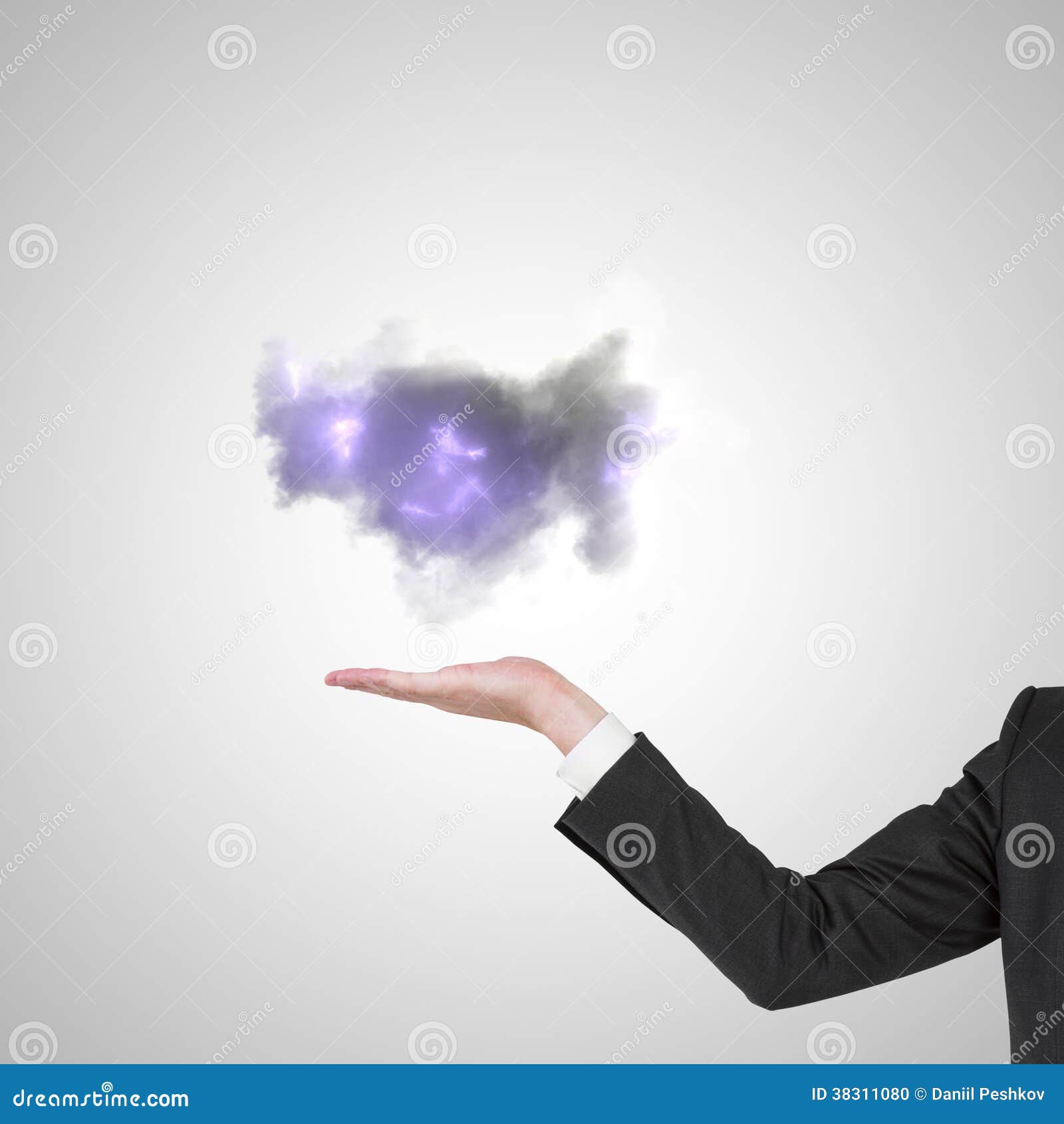 Hand holding storm cloud stock photo. Image of confident - 38311080