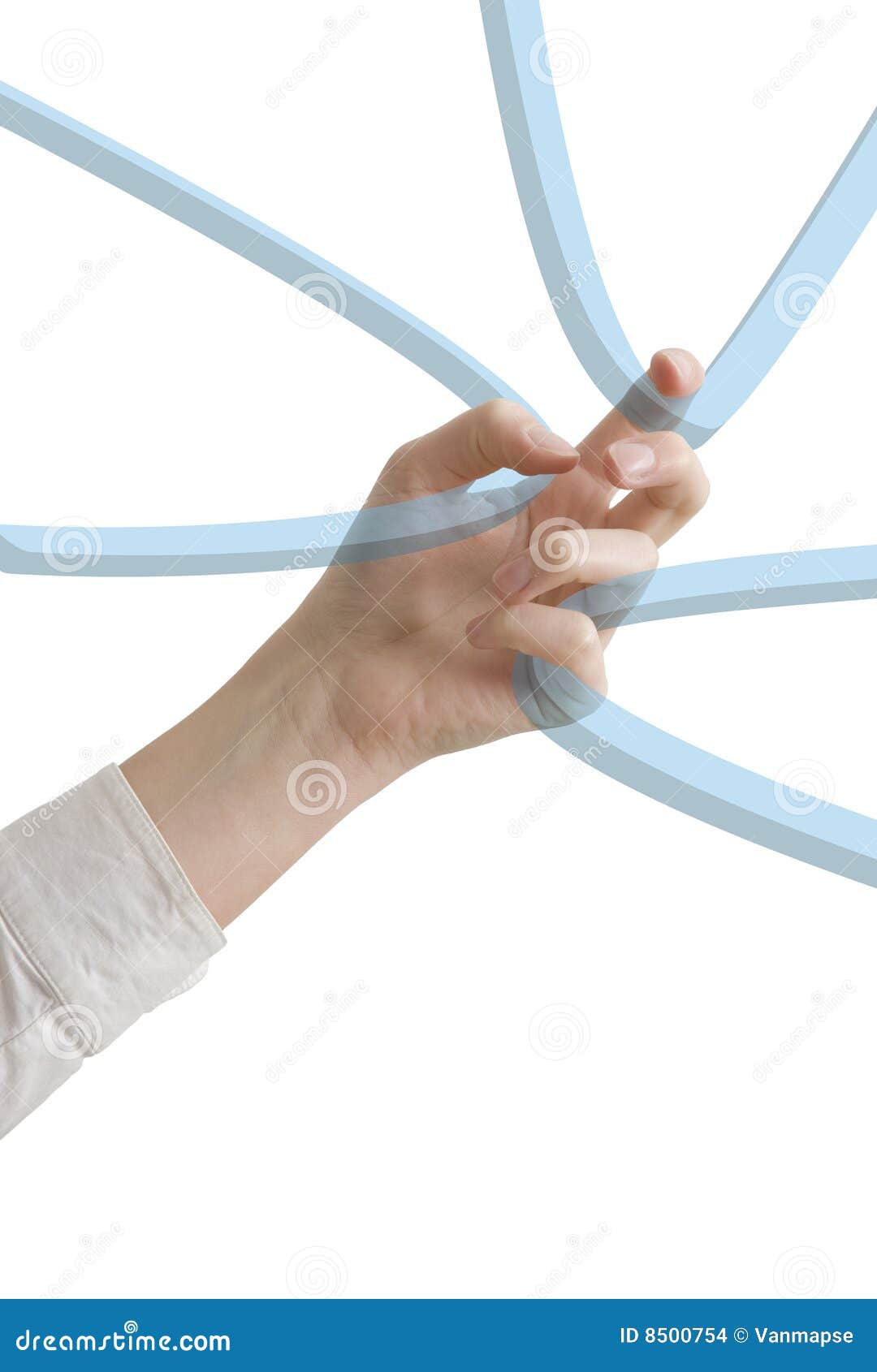Hand holding the strings stock illustration. Illustration of human ...