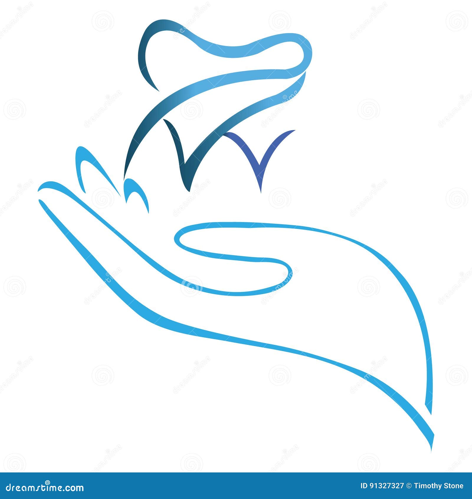 Hand Holding Stylized Tooth Stock Vector - Illustration of health ...