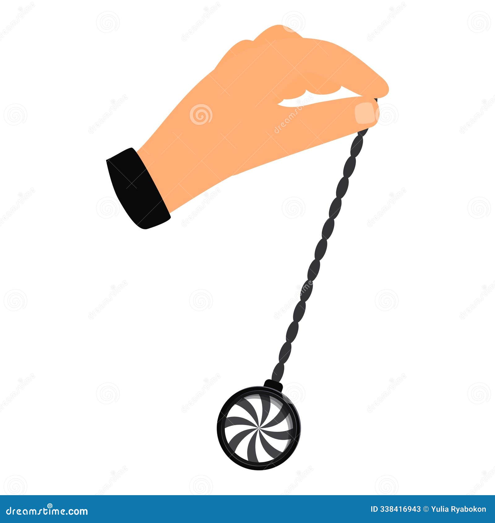 Hand Holding Swinging Hypnosis Pendulum Stock Illustration ...