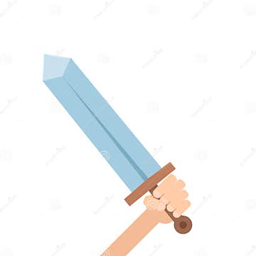 Hand holding sword stock vector. Illustration of cutting - 94252115