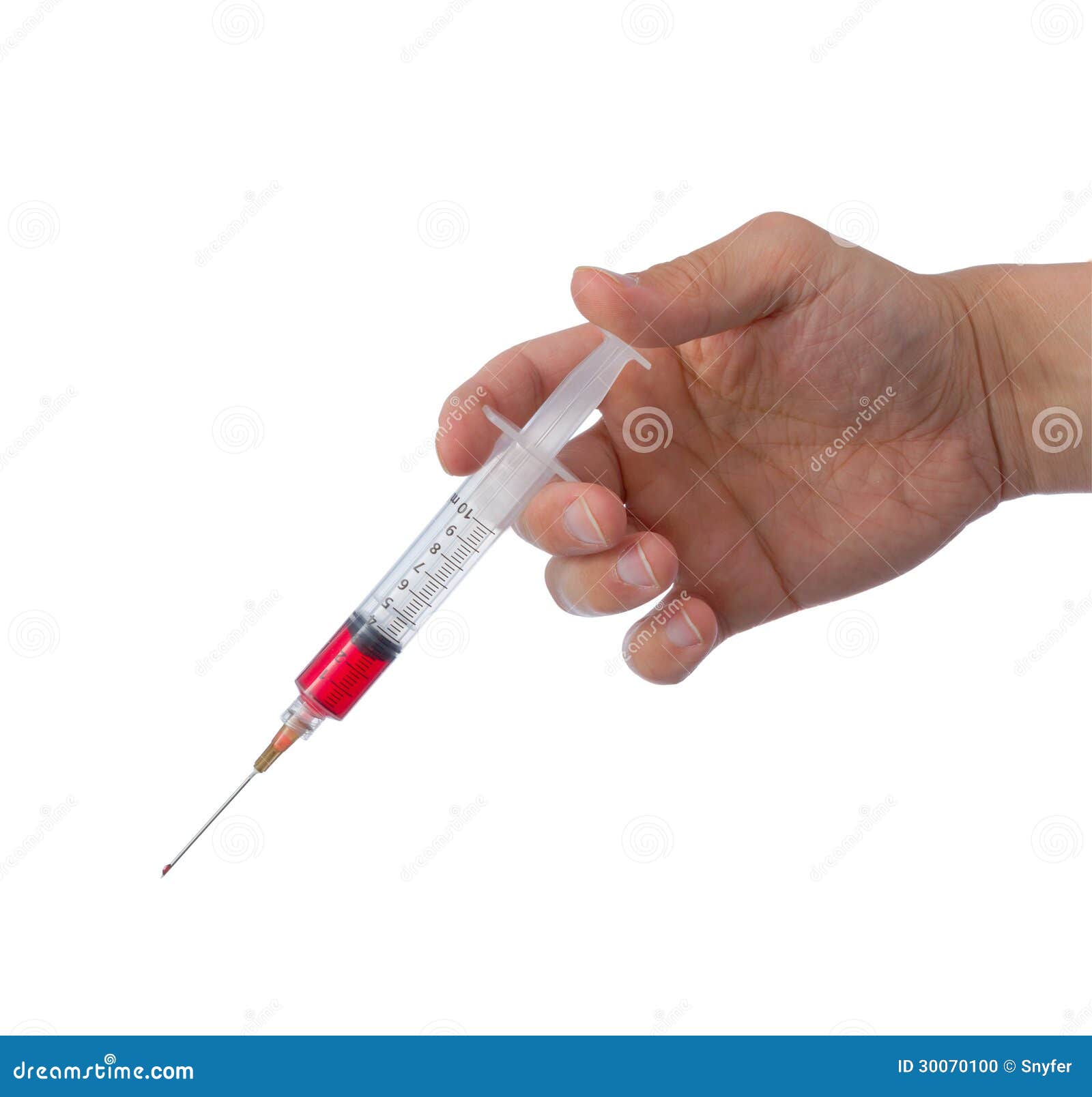 Hand Holding Syringe Filled with Red Liquid. Stock Photo - Image of ...