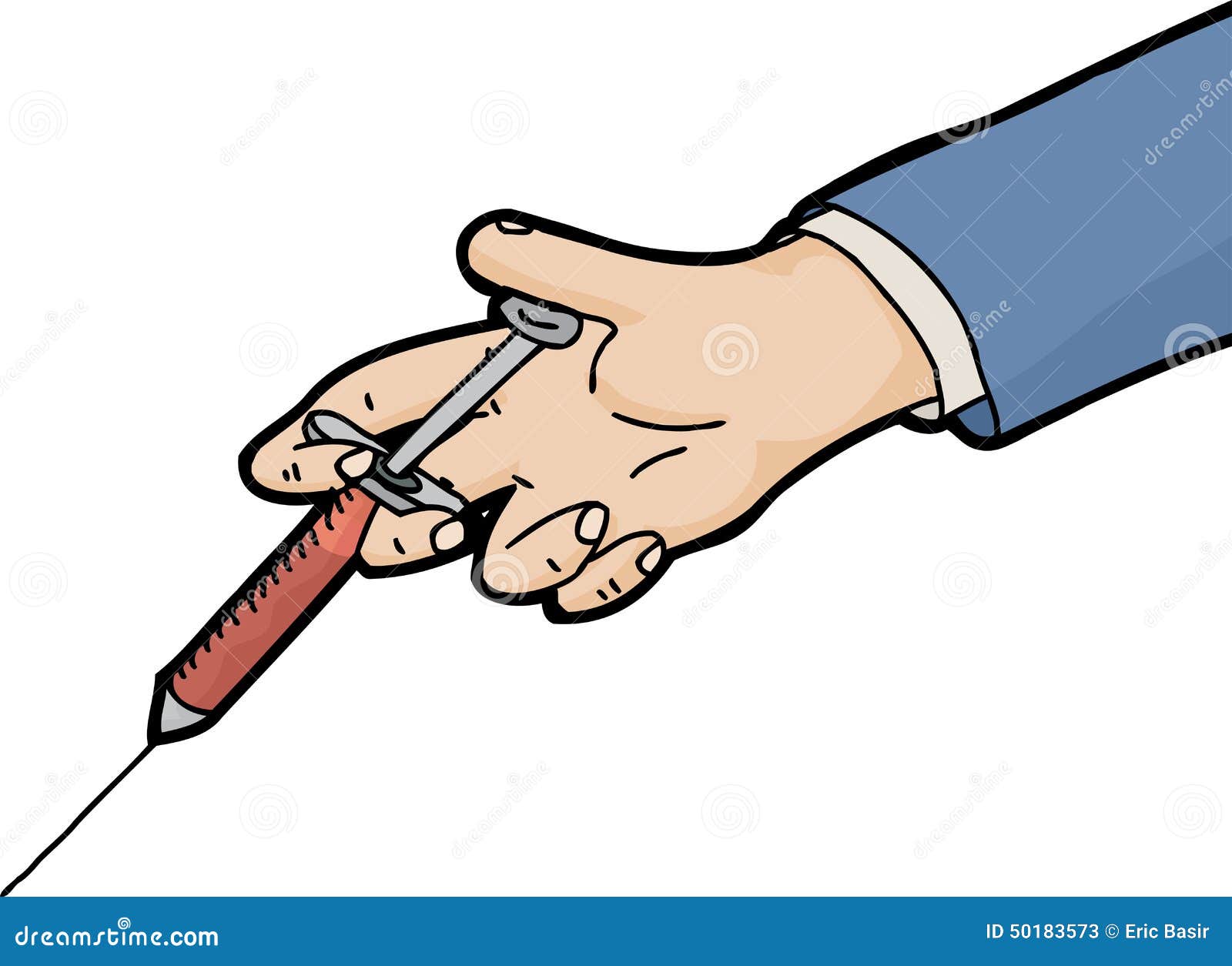 Hand Holding Syringe stock illustration. Illustration of medicine ...