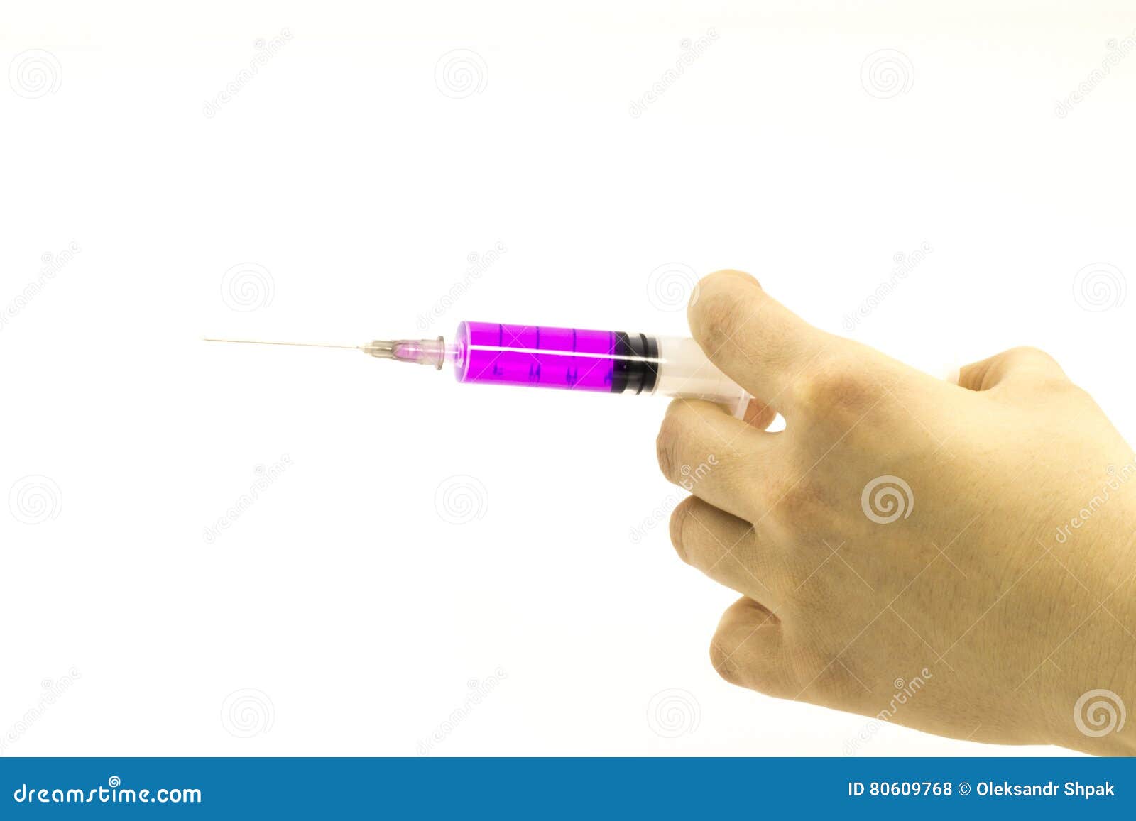 Hand Holding Syringe Isolated Stock Photo - Image of physician, close ...