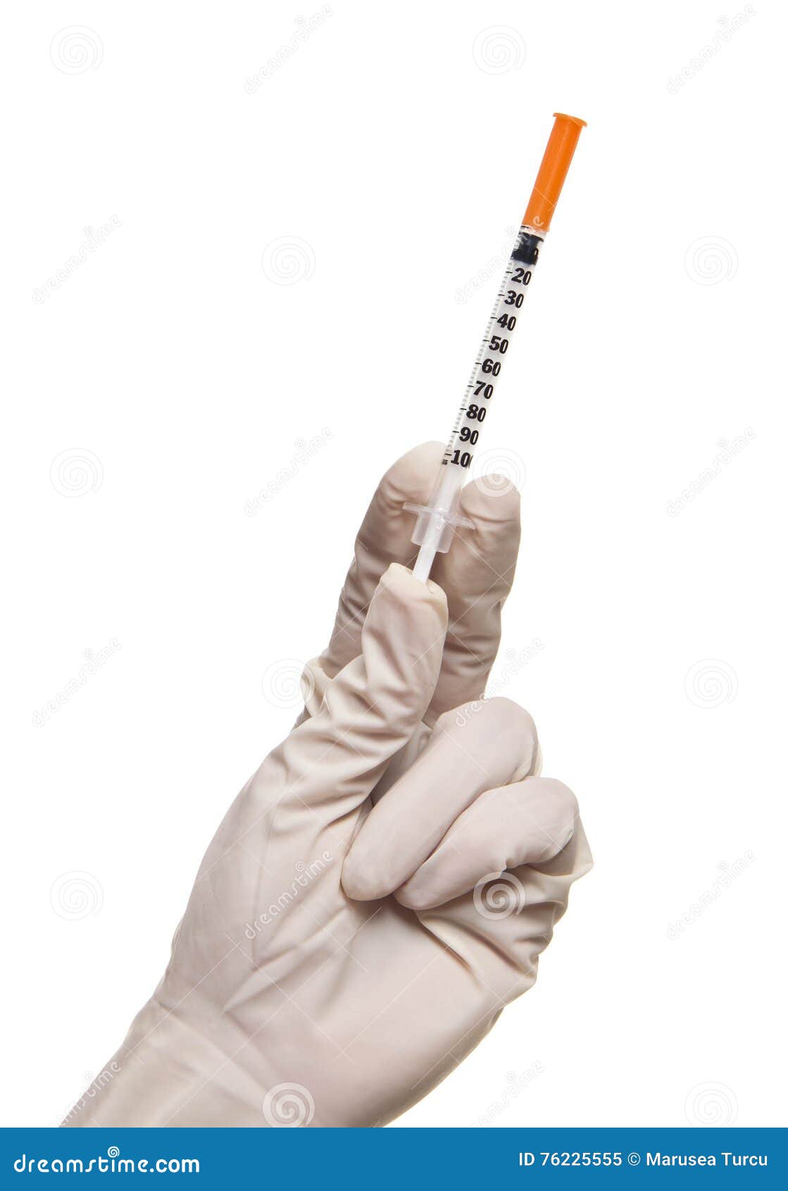 Hand Holding Syringe Isolated on White Stock Image - Image of sharp ...