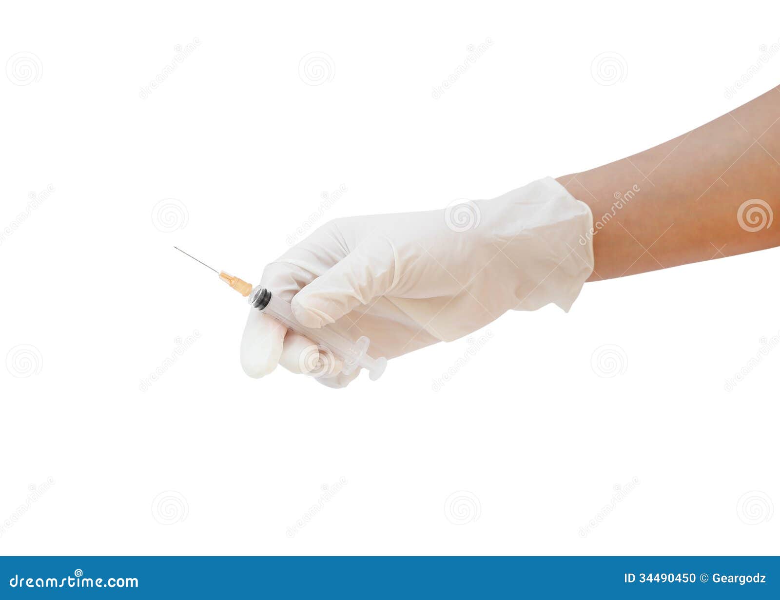 Hand Holding Syringe Isolated on White Background Stock Photo - Image ...