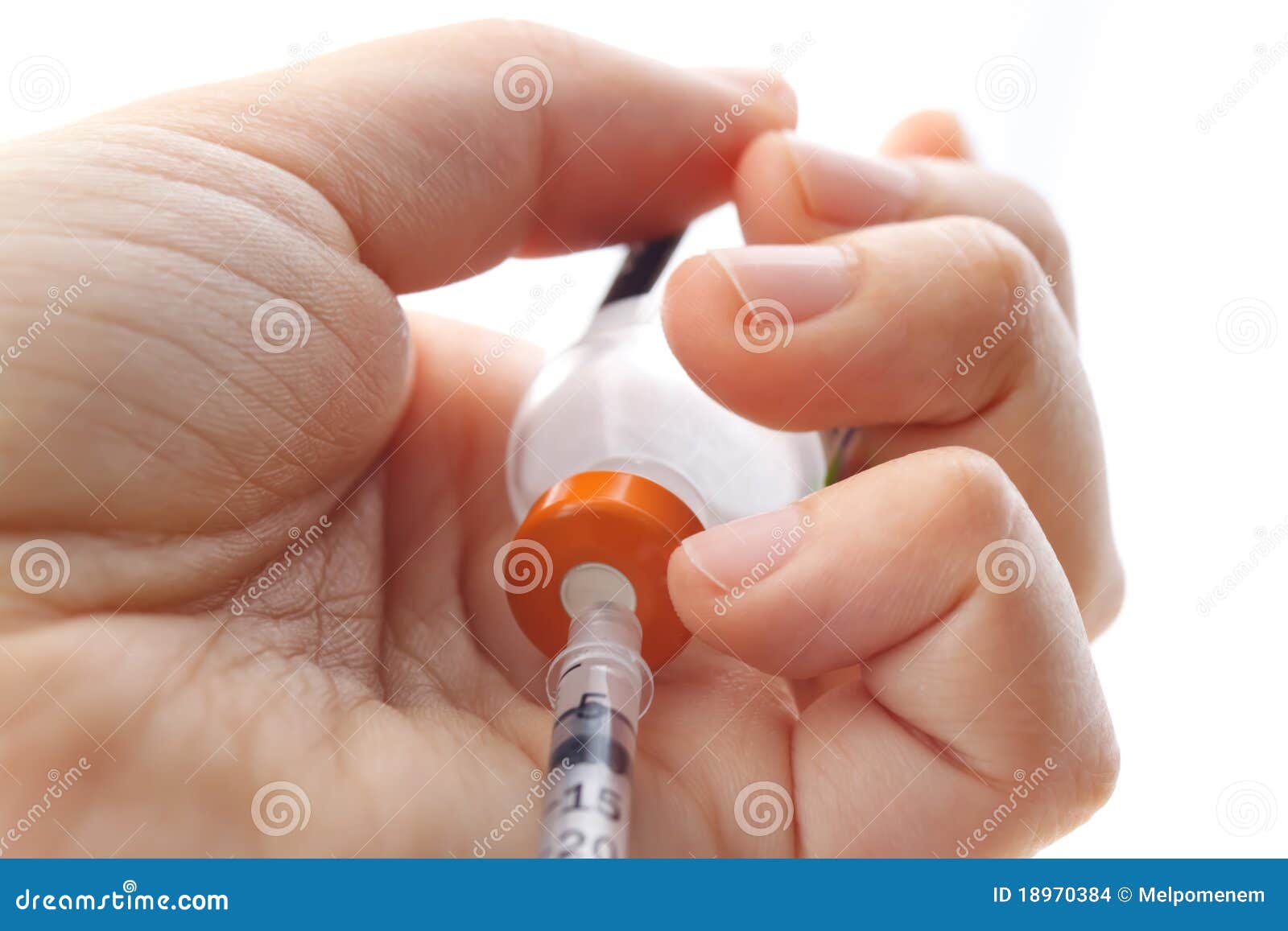 Hand Holding a Syringe and Vial Stock Photo - Image of human, isolated ...