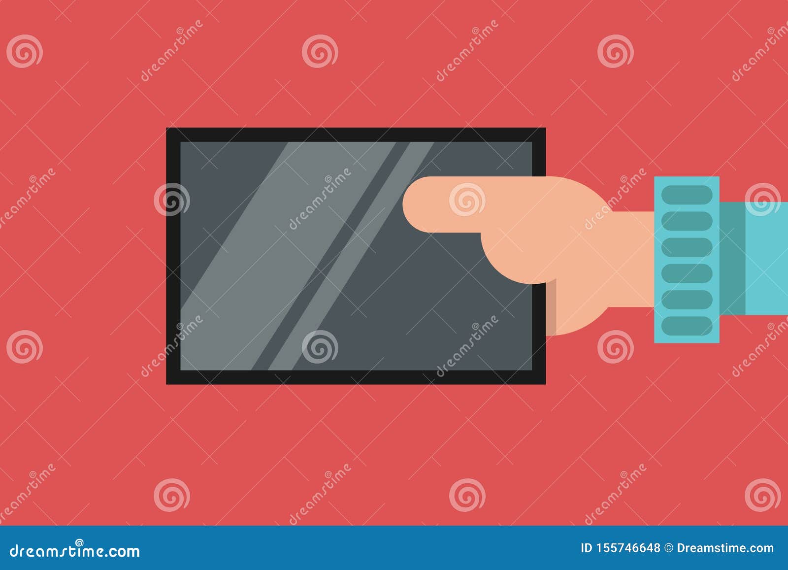 Hand Holding a Tablet Cartoon.vector Stock Vector - Illustration of ...