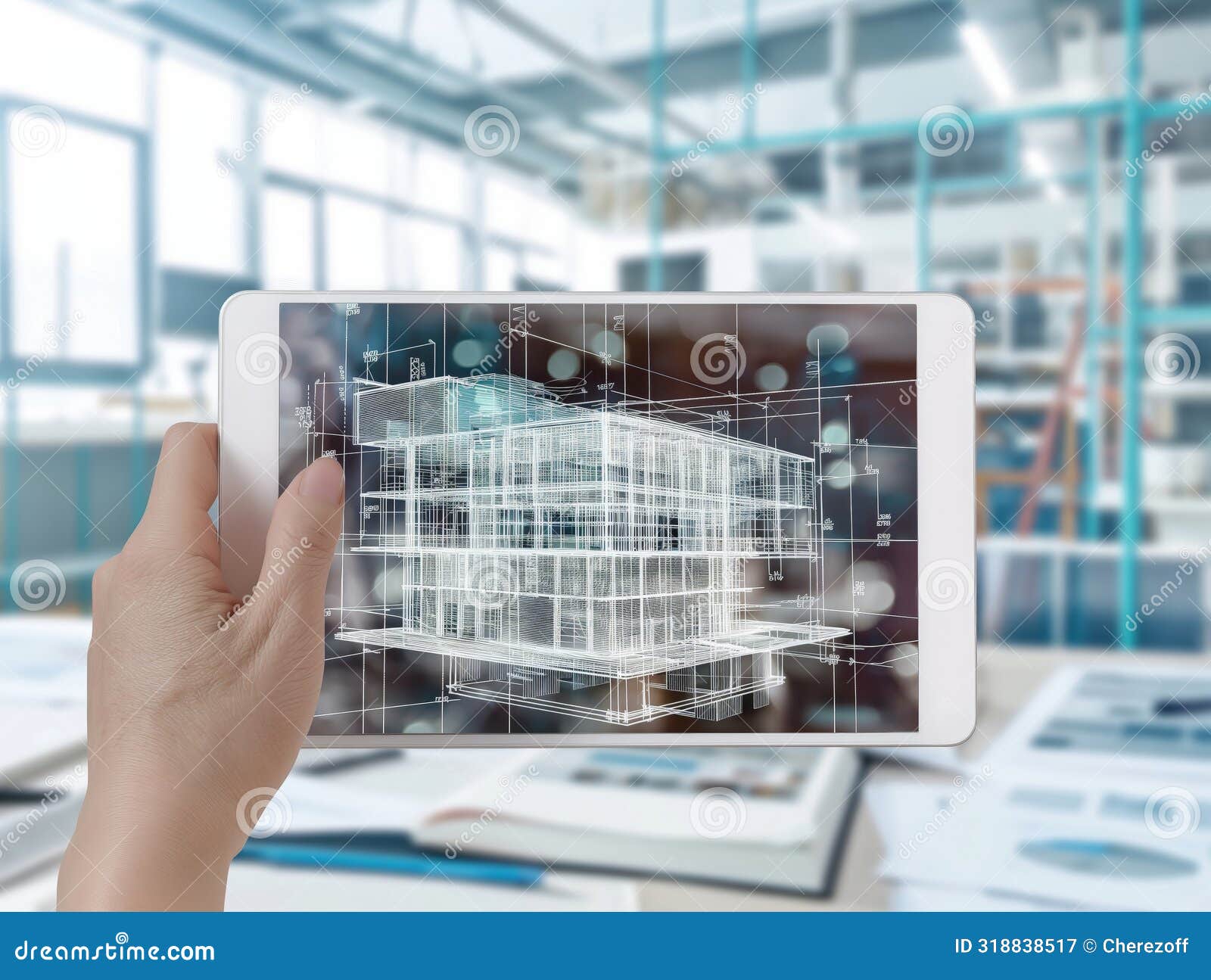 Augmented Reality in Architecture Design Stock Image - Image of tablet ...