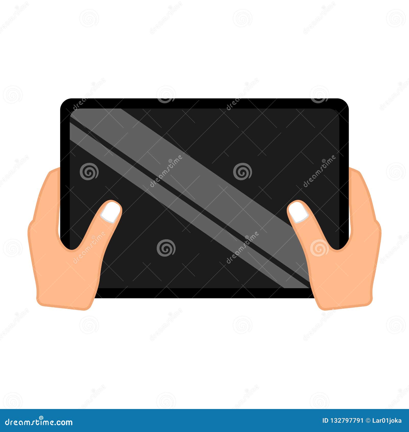 Hand holding a tablet stock vector. Illustration of people - 132797791
