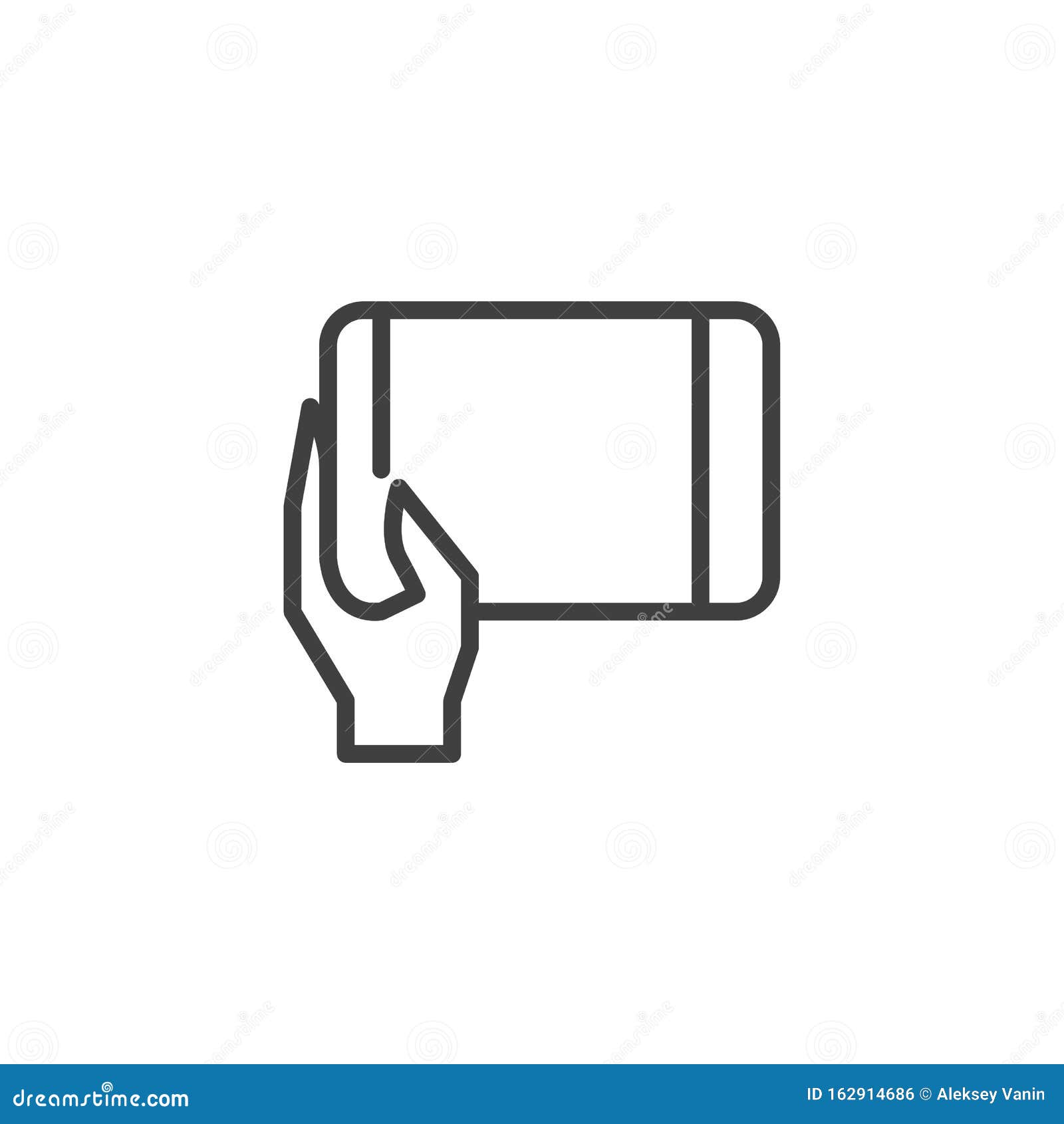 Hand Holding Tablet Line Icon Stock Vector - Illustration of perfect ...
