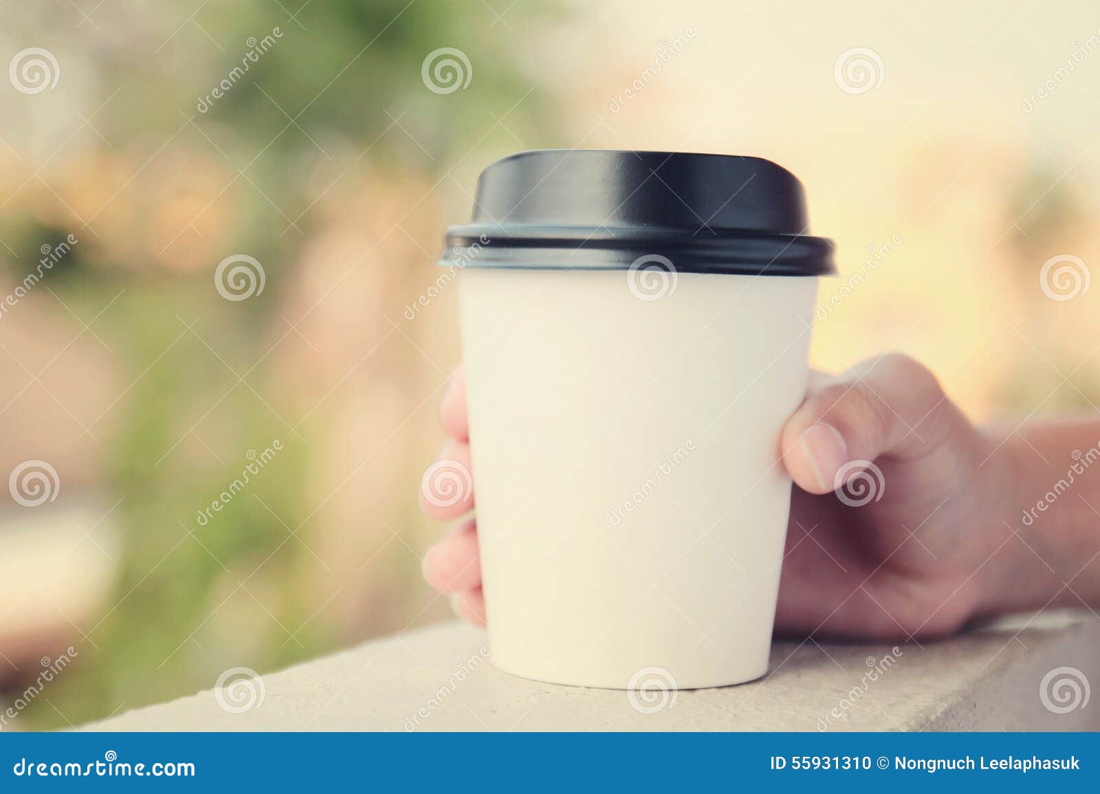Hand Holding Take Away Coffee Cup Stock Photo - Image of holding, hold ...