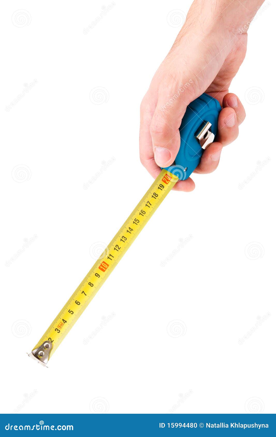 Hand holding tape measure stock photo. Image of centimeter - 15994480