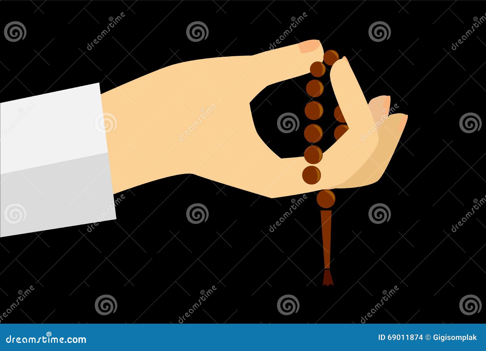 Hand - Holding Tasbih (islam Prayer Beads) Stock Vector - Illustration ...