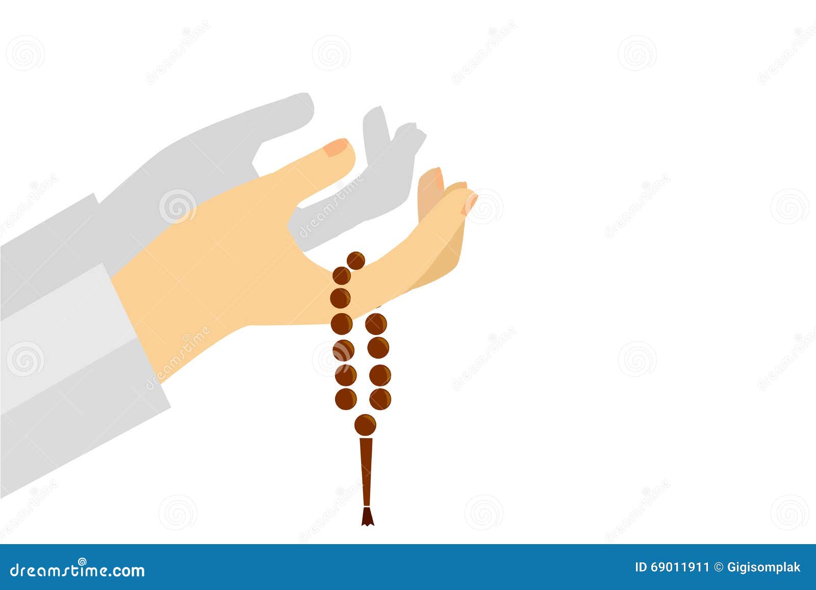 Hand - Holding Tasbih (islam Prayer Beads) Stock Vector - Illustration ...